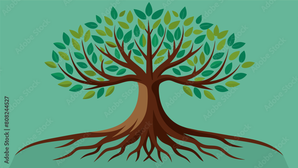 The tree of Resilience with its deep roots and sy branches stands as a ...