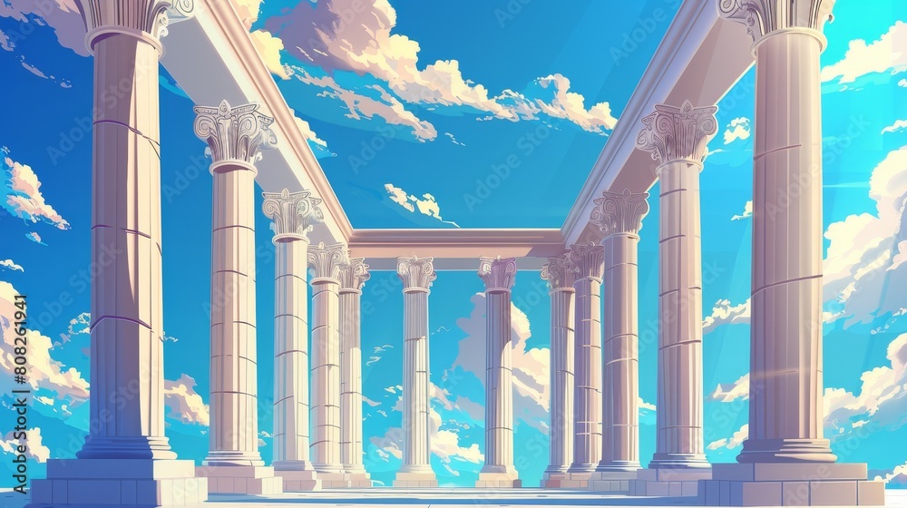 The Support Pillars, scene with towering pillars representing the ...