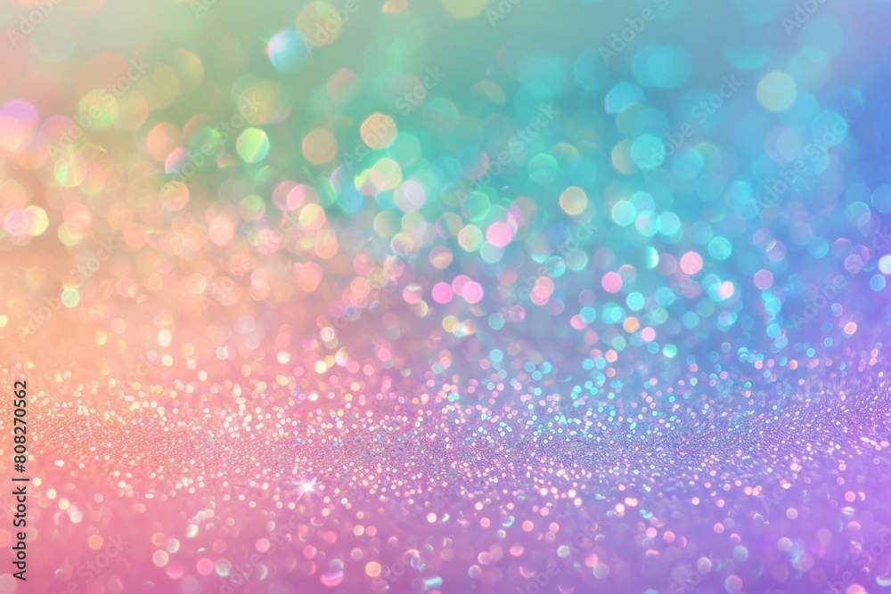shiny pastel rainbow glitter background with white center space for ...