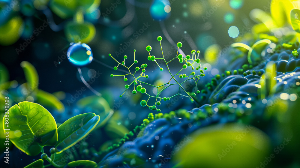 Schematic representation of the process of photosynthesis in a plant ...