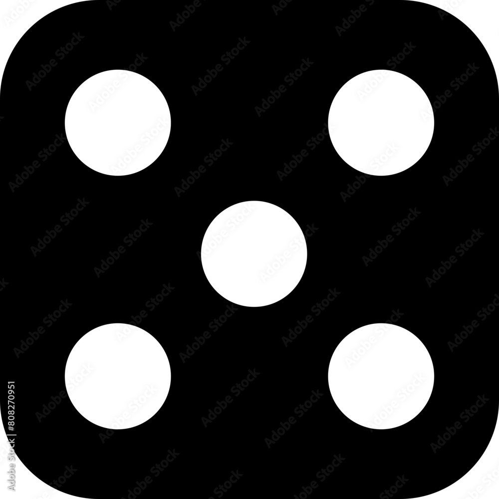 Game dice icon of monochrome dice. Dice in a simple flat design .Dice ...