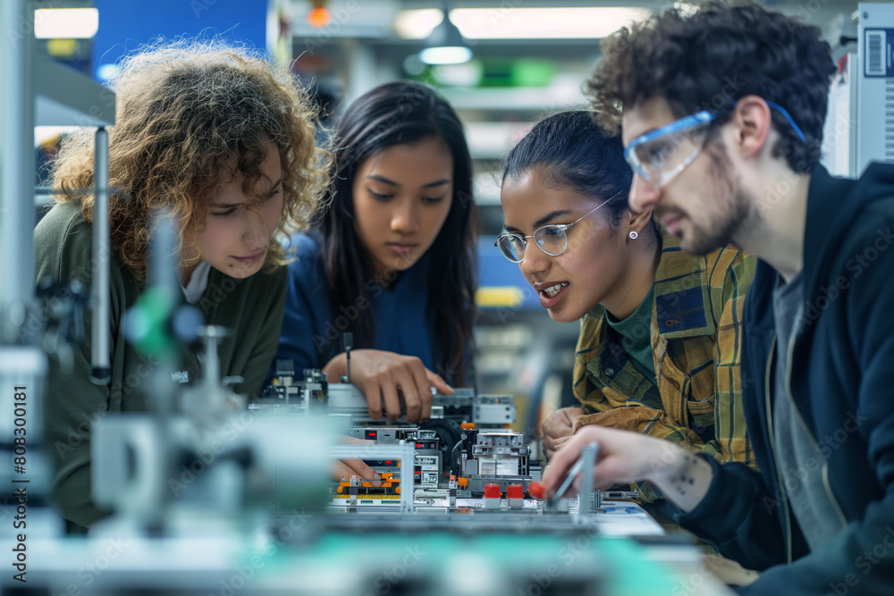 teamwork in a student project on renewable energy Stock Photo | Adobe Stock