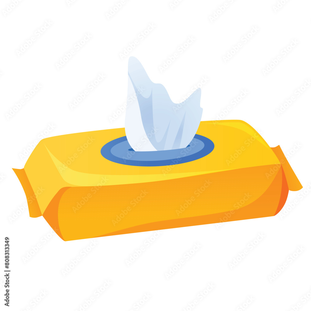 Poster Wet wipes packaging vector illustration isolated on white ...