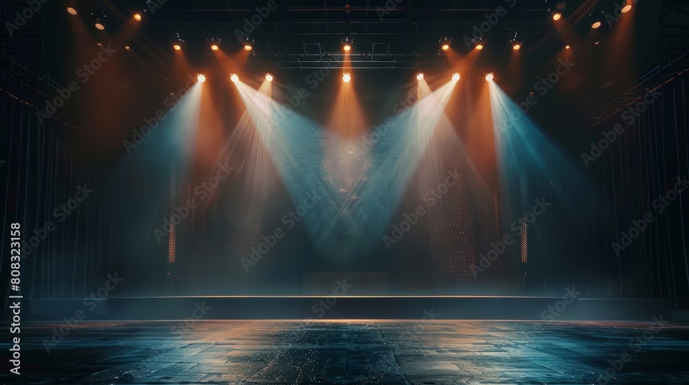 Modern dance stage light background with spotlight illuminated for ...