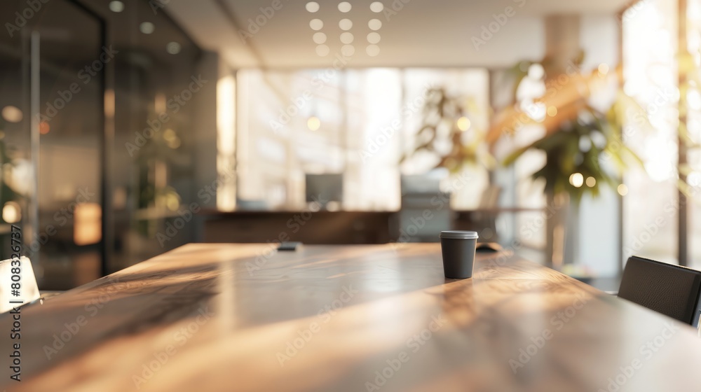 Abstract blurred office interior room. blurry working space with ...