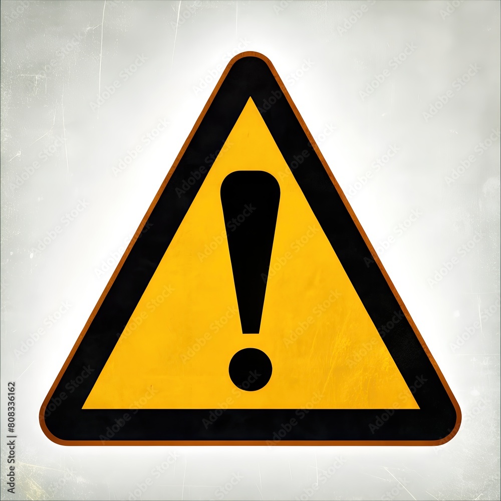 yellow and black triangular warning sign with exclamation mark to alert ...