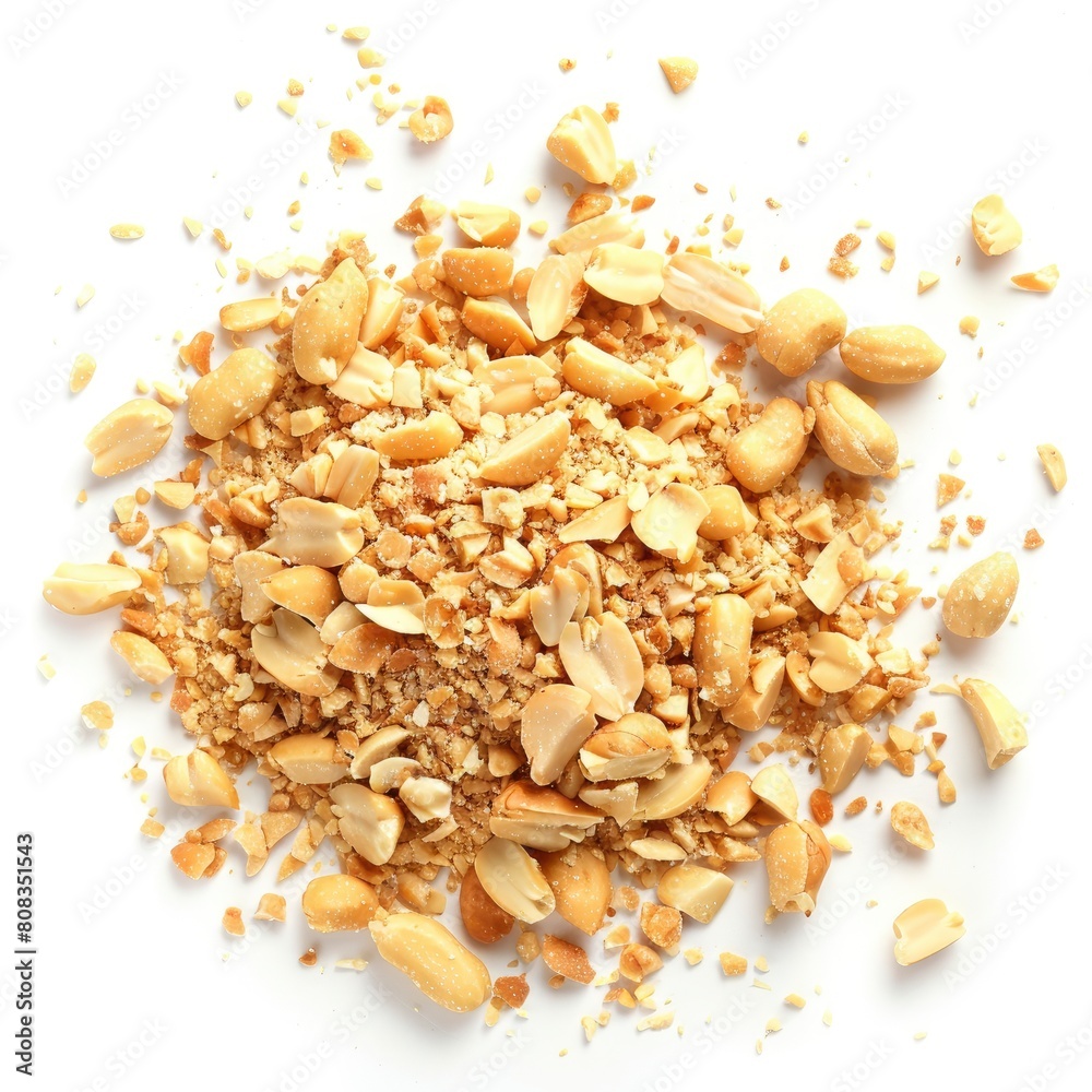Crumbled Peanuts, Broken Roasted Arachis Nuts, Form A Heap Of Peanut ...