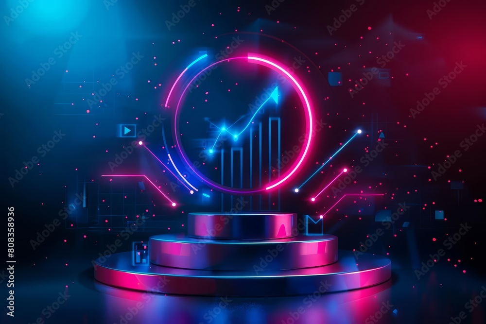 Show Glow HUD icon of success business, celebrating achievements and ...