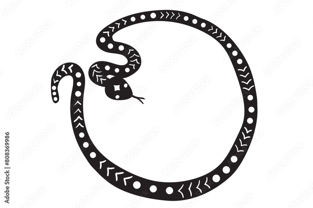 Vecteur Stock Floral Frame Decorative Frame SVG, Snake Frame, Wreath ...