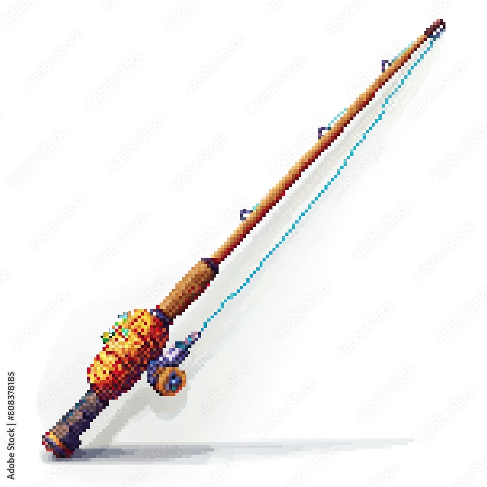 Fishing Pole Video Game Assets Pixel Art Rod Pack, Retro Pixelated Fish ...