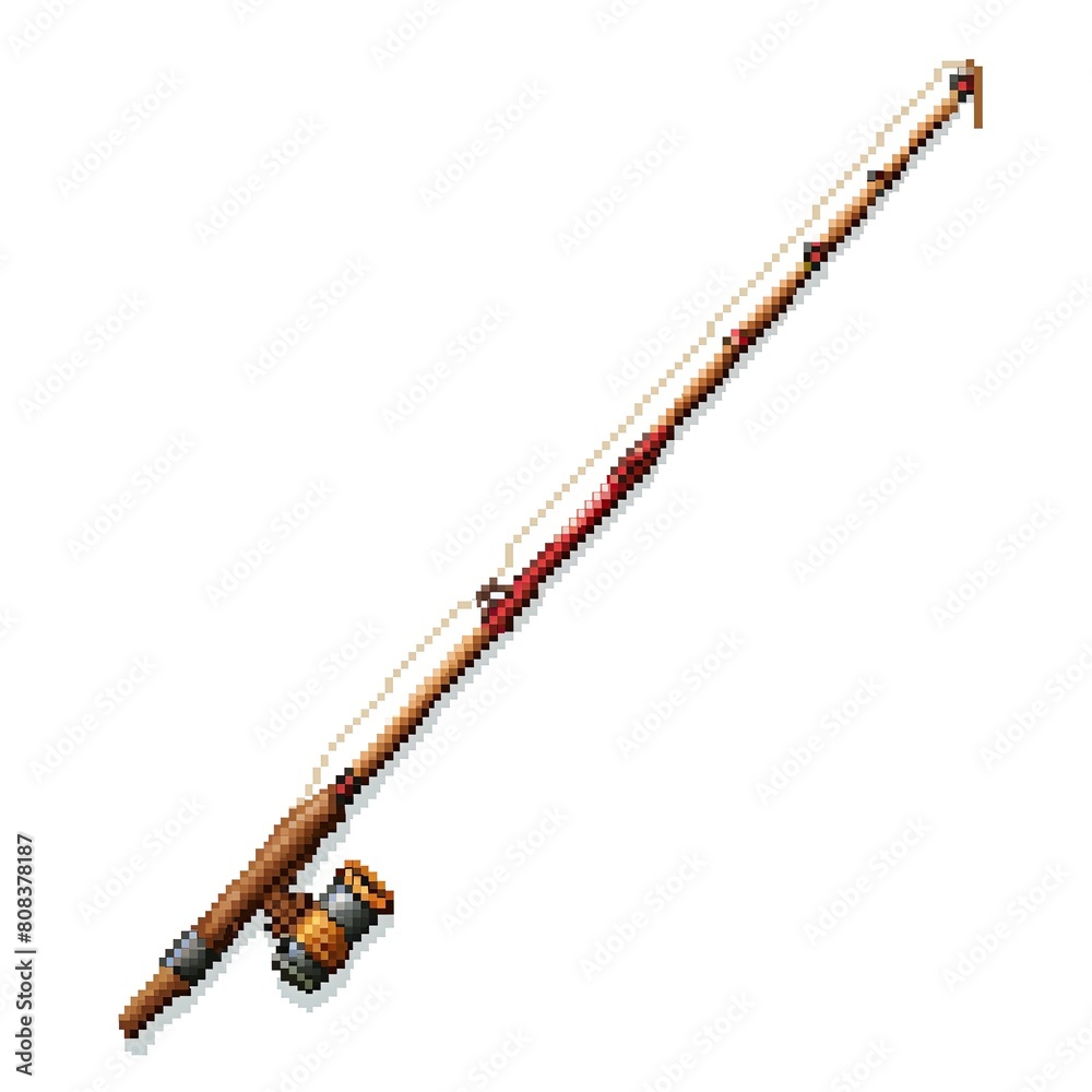 Fishing Pole Video Game Assets Pixel Art Rod Pack, Retro Pixelated Fish ...