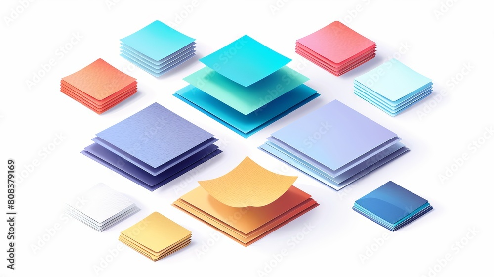 Collection of material layer icons, represented as line symbols of ...