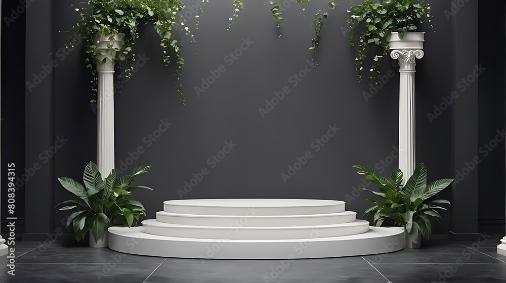 Background podium column 3d roman luxury greek white ancient display ...