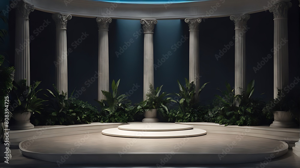 Background podium column 3d roman luxury greek white ancient display ...