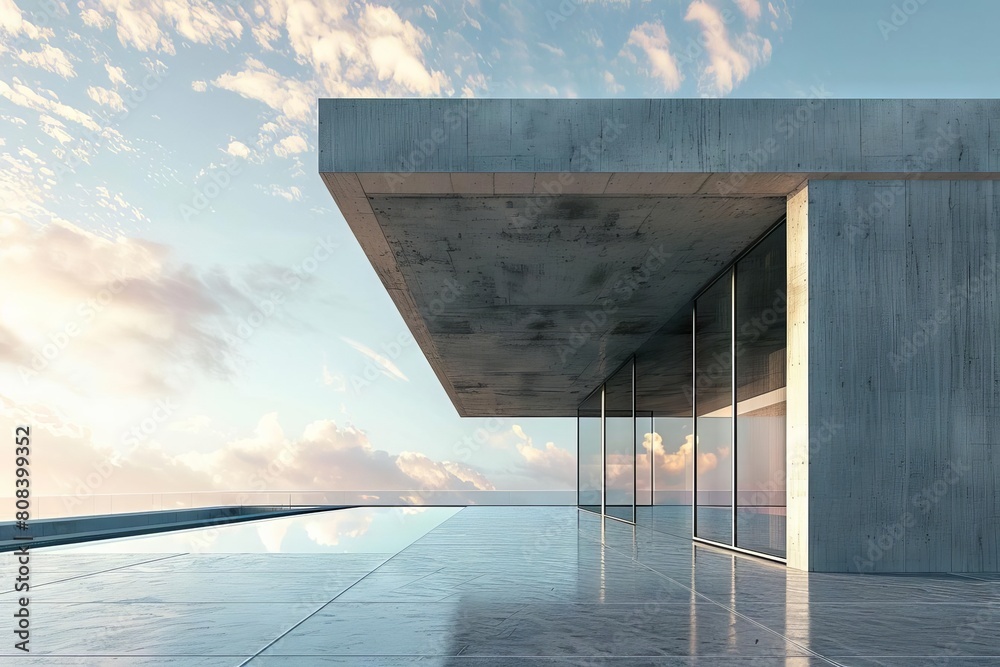 contemporary architects modern building with expansive glass windows ...