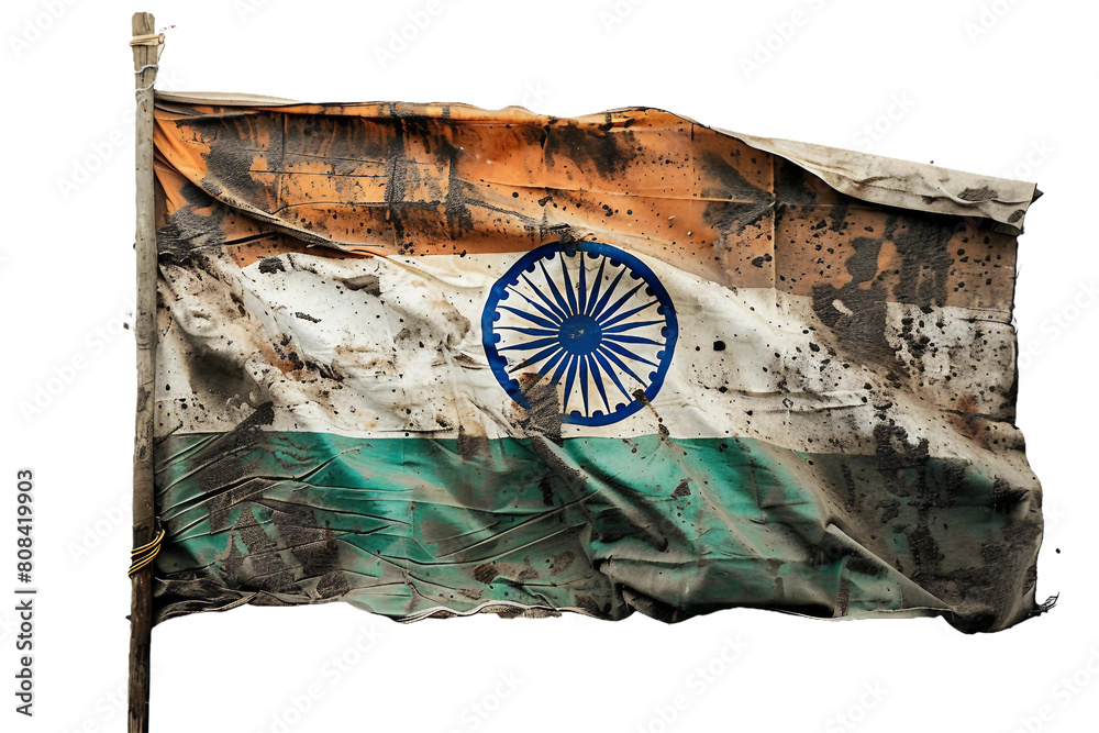 dirty india flag, no background, PNG image Stock Photo | Adobe Stock