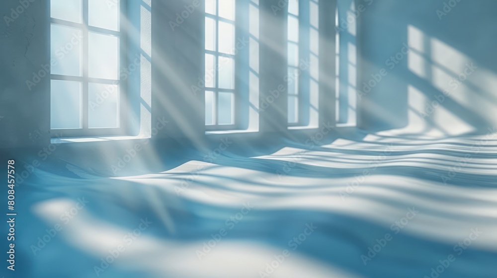 Realistic and minimalist blurred natural light windows, shadow overlay ...
