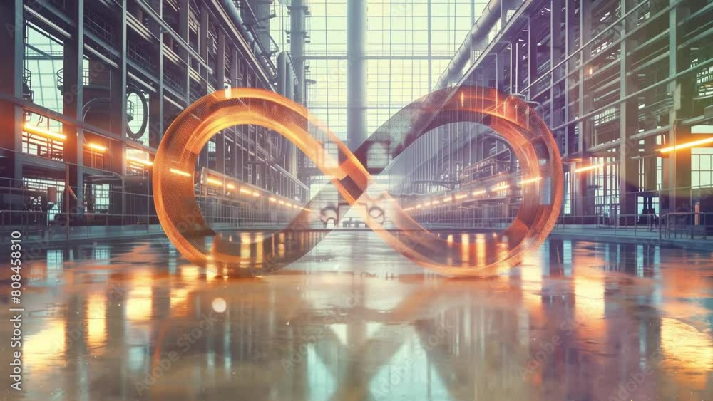 industry and business background concept with infinity symbol ...