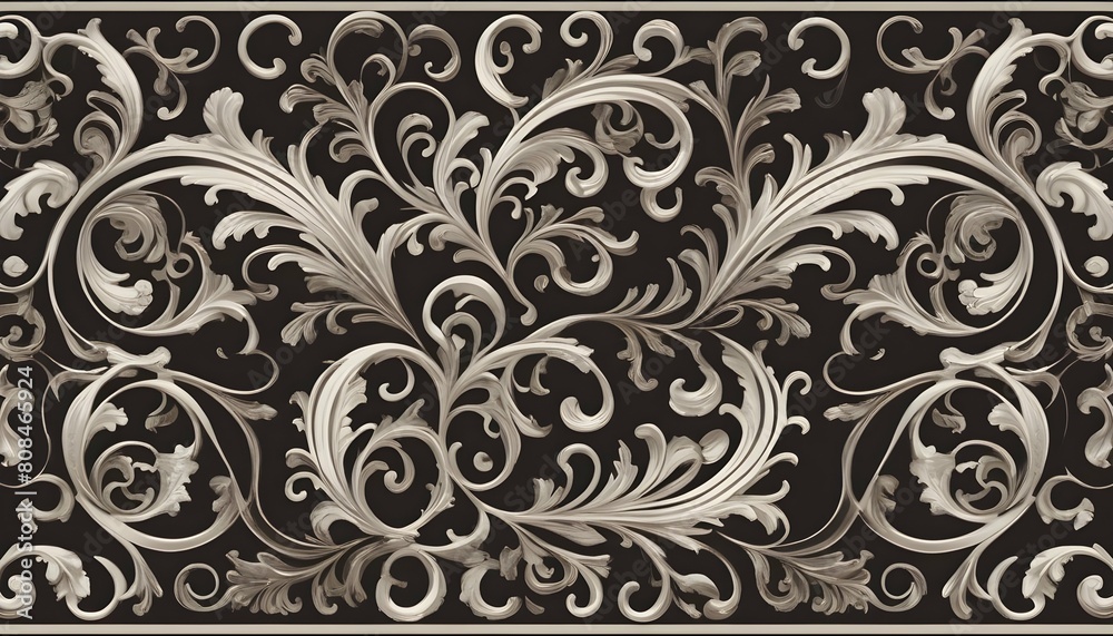 Scrollwork patterns with elegant curves and decora upscaled 2 Stock ...
