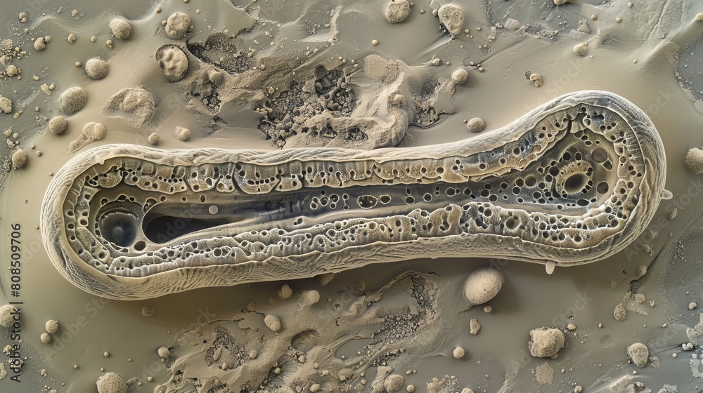 High-resolution scanning electron microscope image of a soil nematode ...