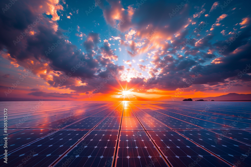 The solar panels are installed on the water, which is a renewable and ...