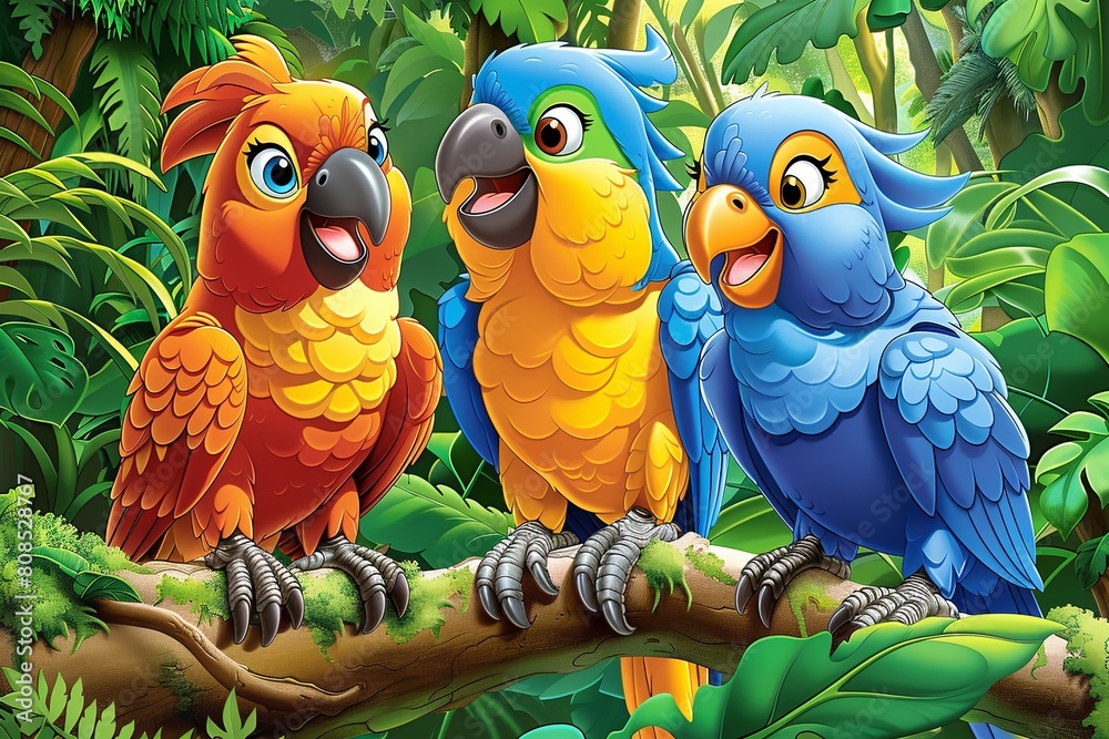 Cartoon Jungle Adventure Clipart - Playful Assortment of Characters ...