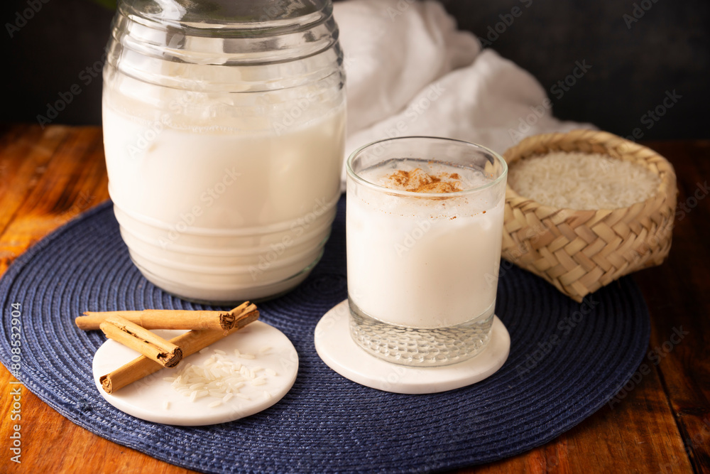 Horchata water. Also known as horchata de arroz, it is one of the ...