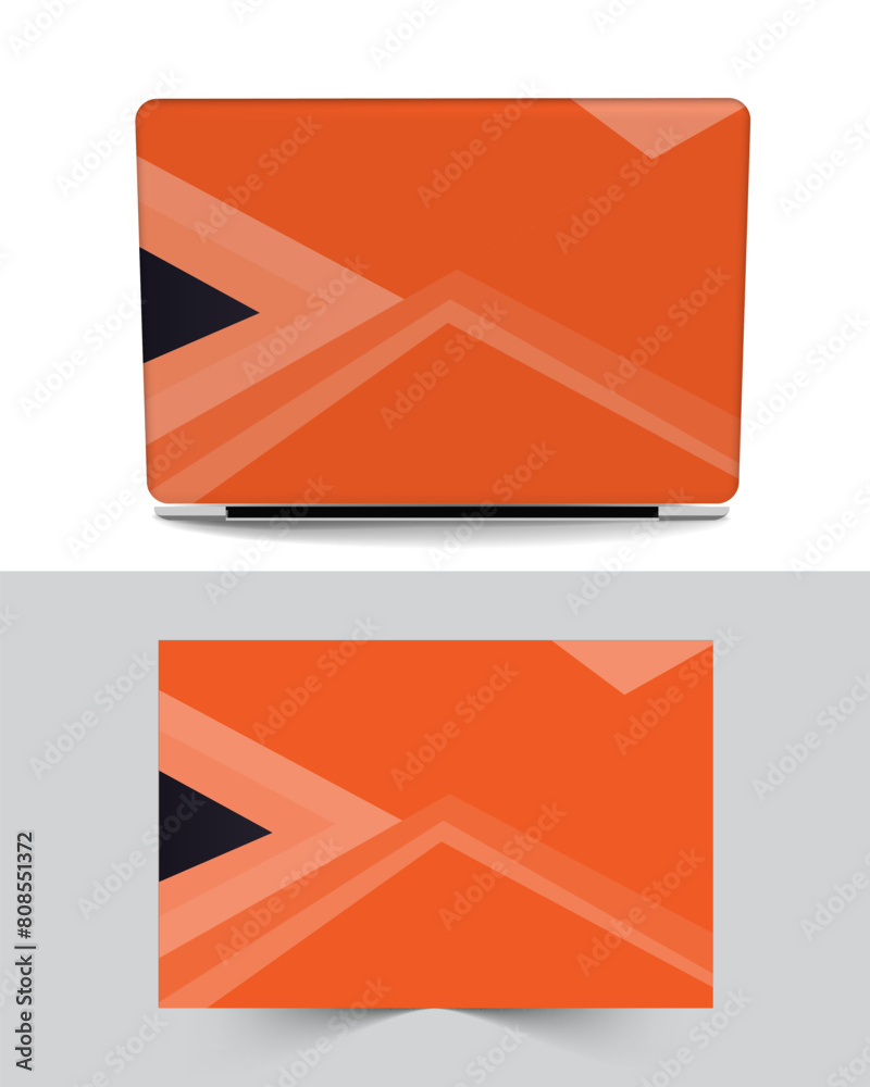 Laptop cage or cover design with multiple color and shape against white ...