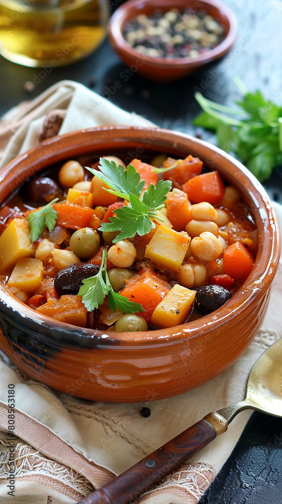 Moroccan style tajin vegetables. AI generative. Stock Photo | Adobe Stock