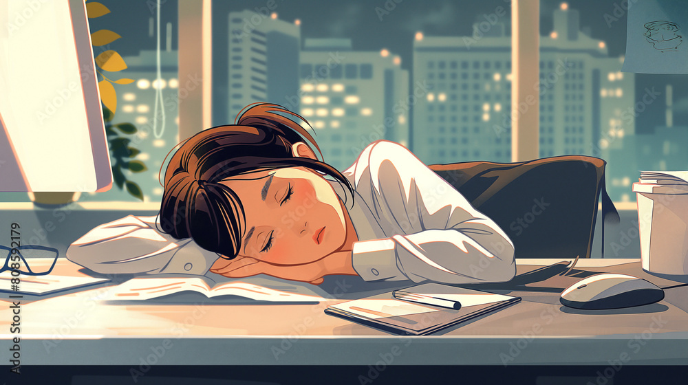 Break time, Work life balance,rest,, A scene in an office with an Asian ...