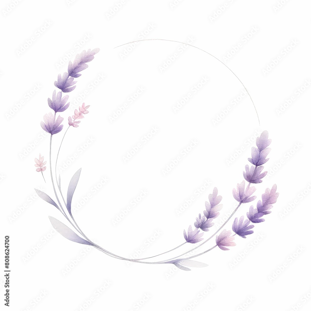 lavender themed frame or border for photos and text. watercolor ...