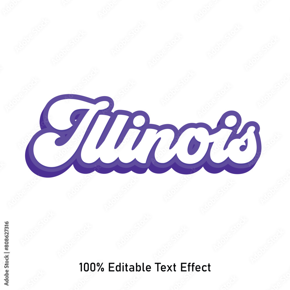 Illinois text effect vector. Editable college t-shirt design printable ...