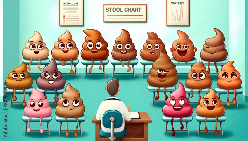 An informative Bristol stool chart concept illustrating the various ...