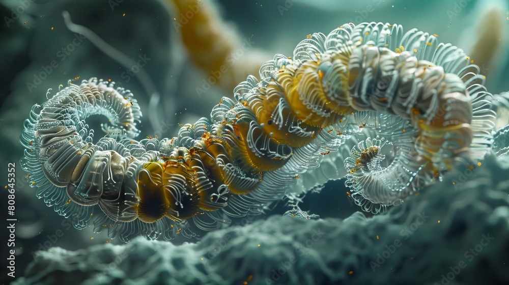 Soil nematode examined in stunning detail, a scientific illustration ...