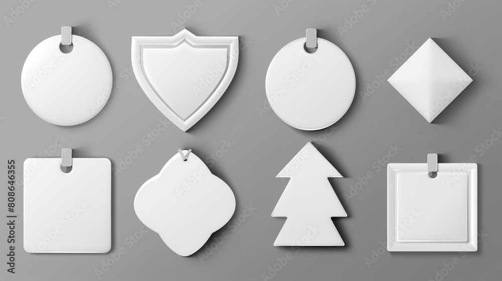 Wobblers in different shapes. Front and angle views. Modern realistic ...