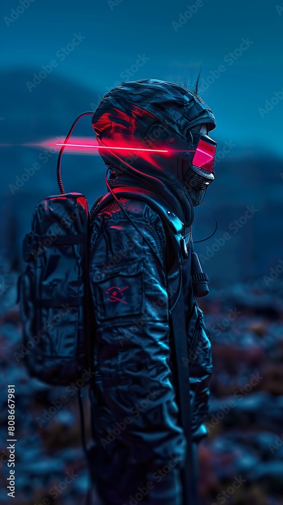 Interstellar Explorer, Spacesuit, Brave astronaut discovering a surreal ...