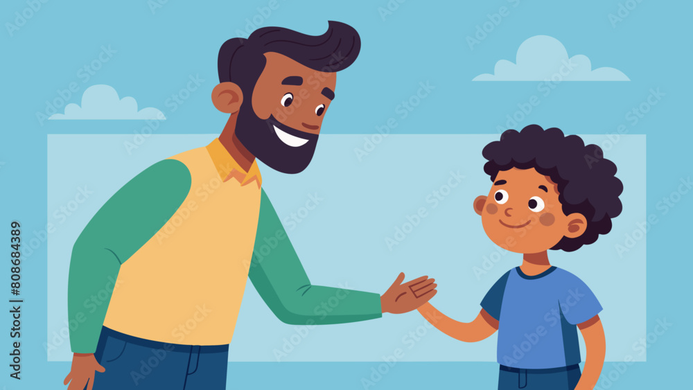 Friendly Handshake Between a Man and a Child. Perfect for:Father's Day ...