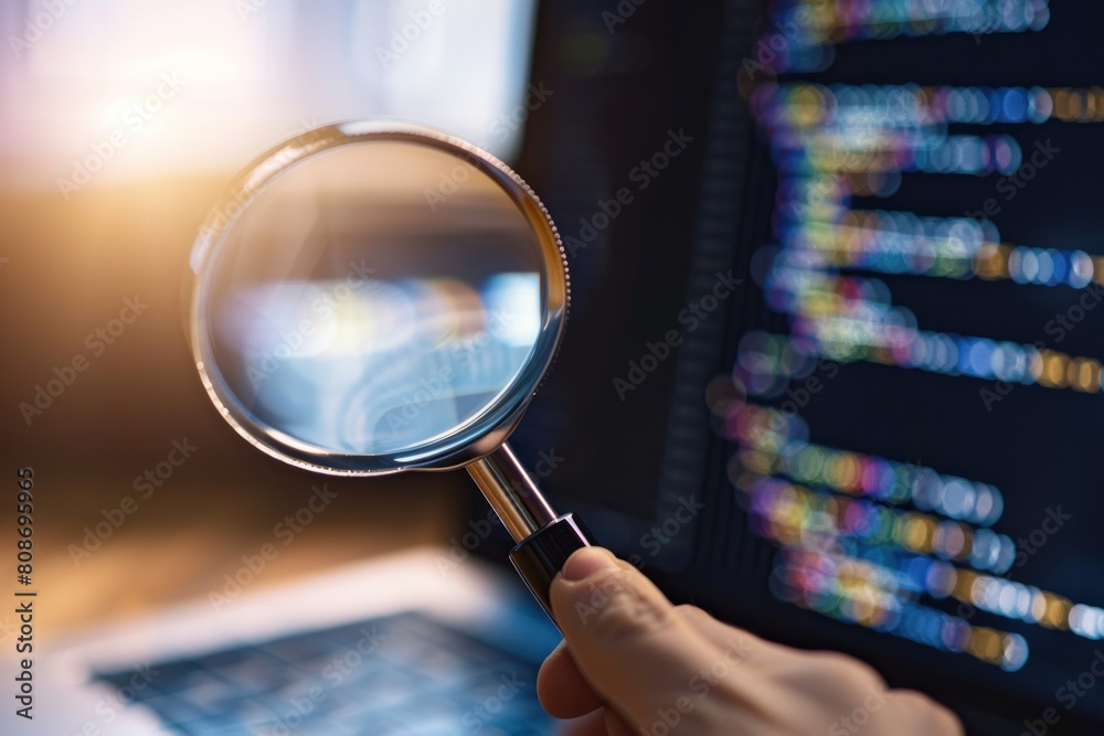 Computer Language back-end code zoomed through a magnifier. Computer ... Computer Language back-end code zoomed through a magnifier. Computer ...