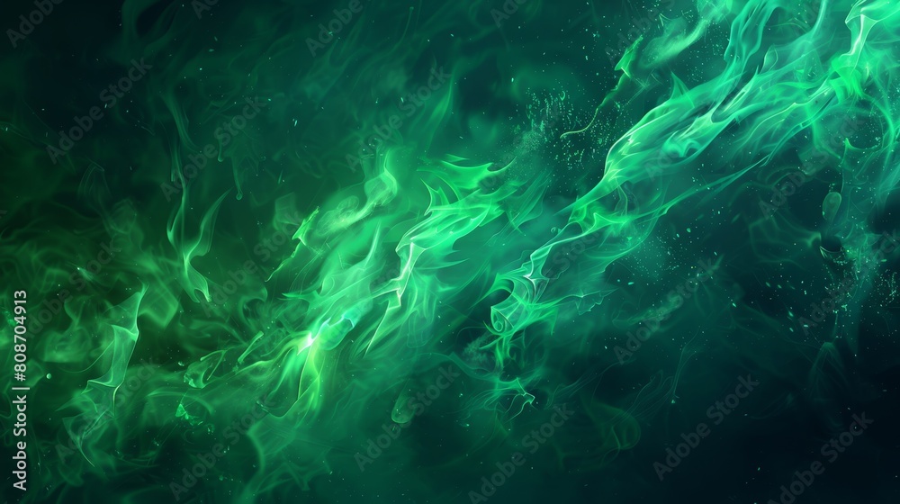An overlay of a green fire effect over a realistic background with ...