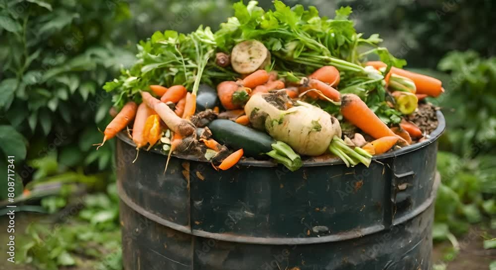 Minimize Food Waste by Composting Spoiled Vegetables in Trash Bin ...