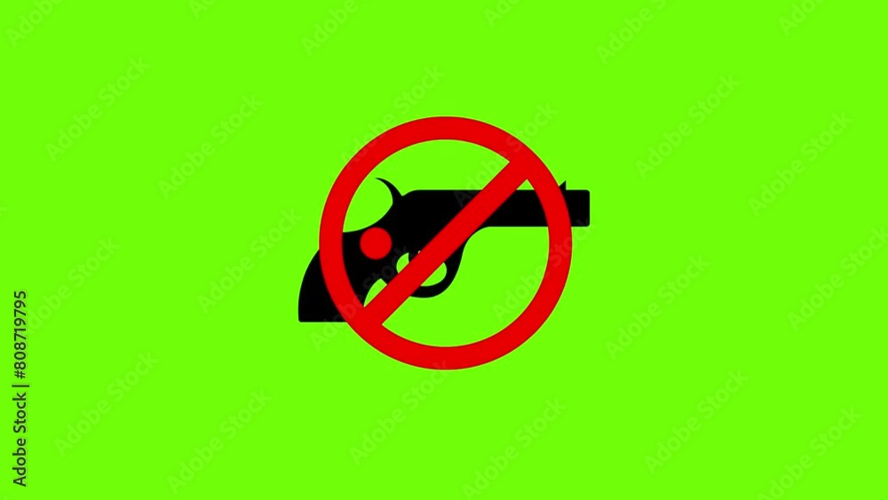 No gun allowed, gun banned and no weapon sign for security on green ...