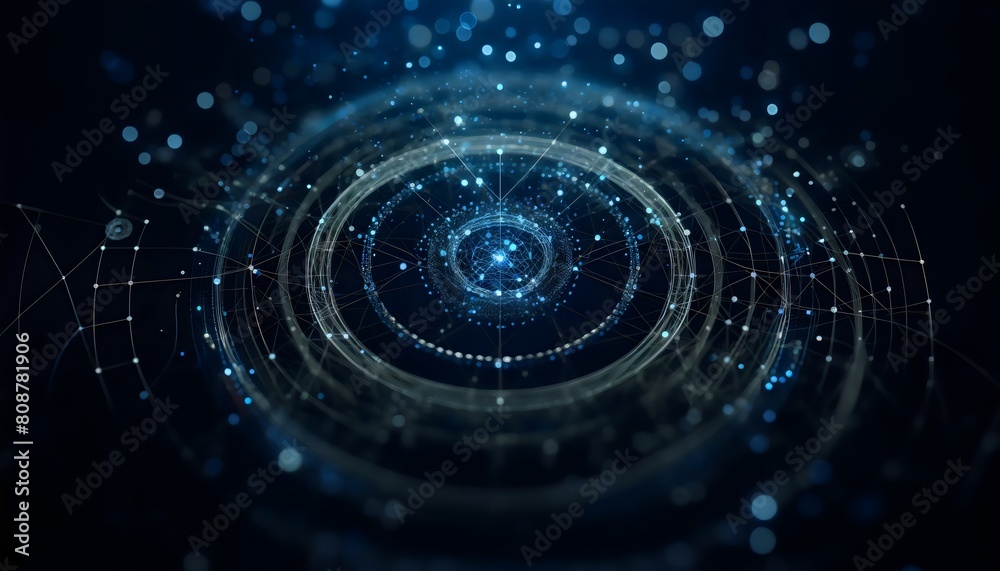 Quantum Orbits, depicts multiple layers of circular patterns ...
