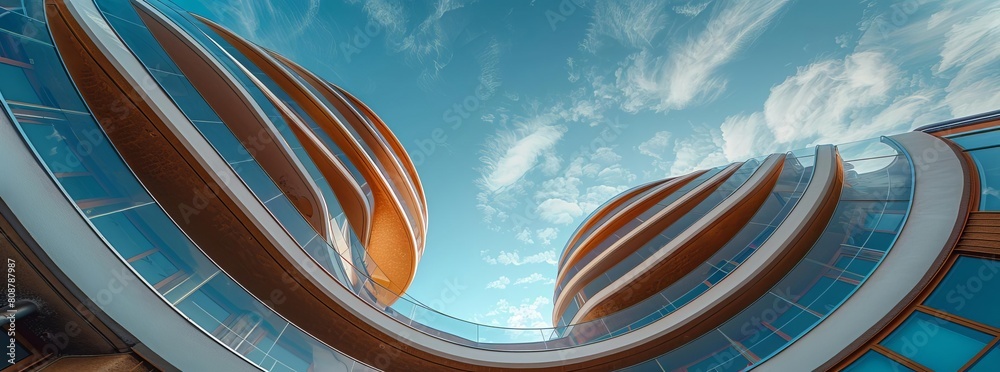 Reworked underside view of curvilinear balconies Modern architecture ...