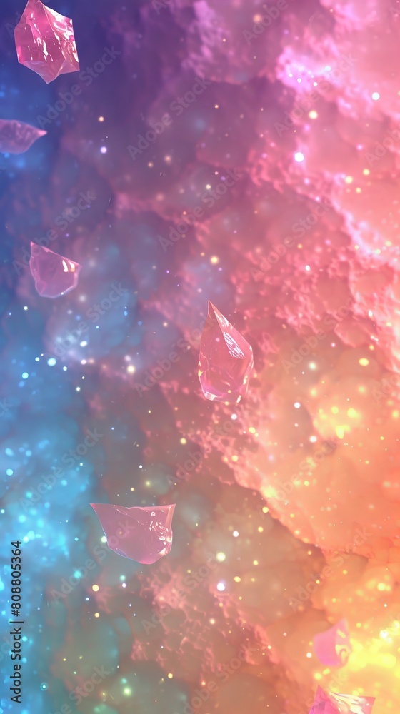 A vibrant background filled with numerous small objects floating in the ...