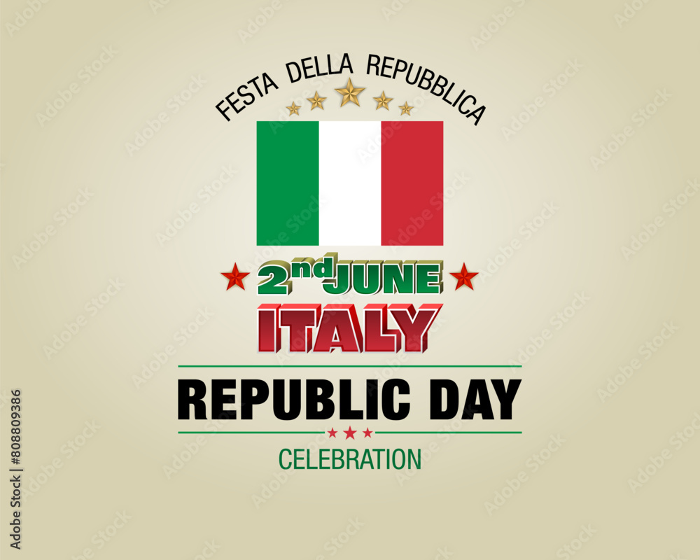 Festa della Repubblica = Republic Day Holiday design, background with ...