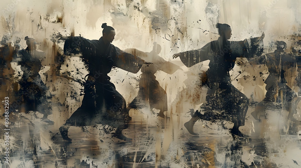 Chinese Martial Arts Practitioners Demonstrating Discipline and Skill ...