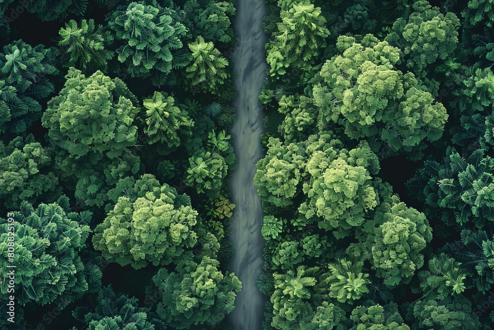 Top view of dark green forest landscape wallpaper art Aerial nature ...