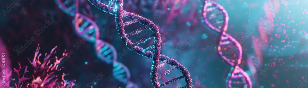 Genetic researchers untangle the helixes of DNA, where each strand ...