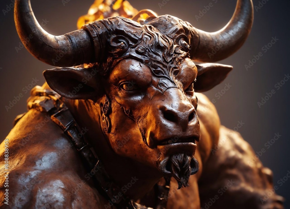 The ancient Greek mythological character Minotaur is a half-man, half ...