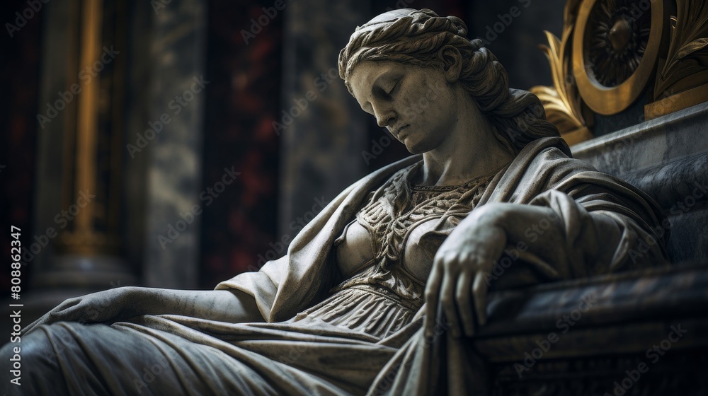 Roman oracle wisdom depicted in marble Stock Illustration | Adobe Stock